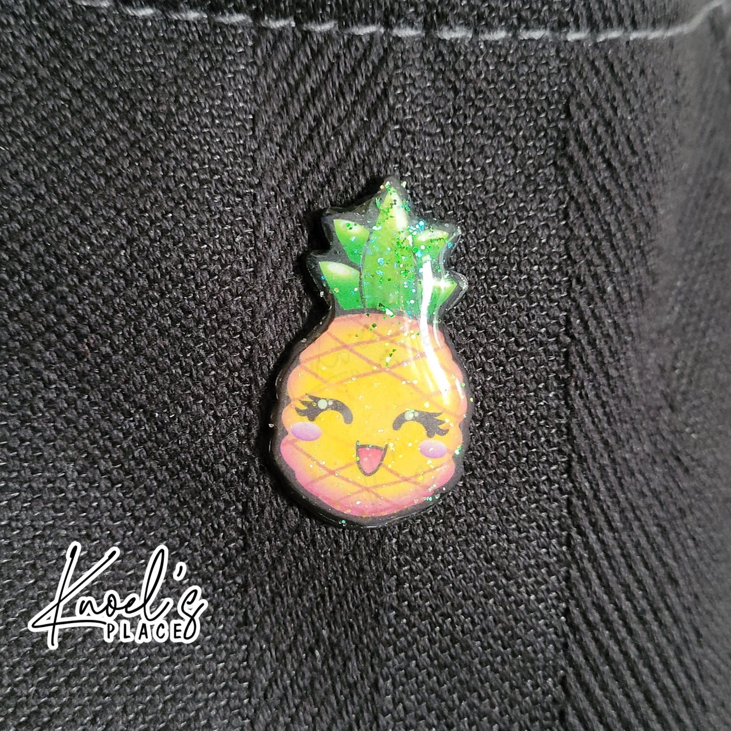 Pippa Pineapple Pin Neon Picnic Character Handmade Pin Knoelsplace